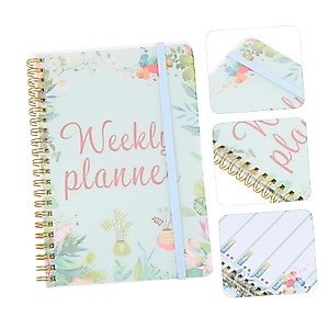 English Manual Academic Students Pocket Planner Wire Schedules Organizer - Paper Productivity Plan Flower Bound Memo Small Type Note Notebook Office Calendar
