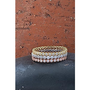 SILVERCLOSEOUT Rhodium Plated Sterling Silver Cz Cubic Zirconia Stackable Womens Eternity Band Promise Ring for Ladies - Size 11