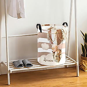 Personalized Laundry Basket, Cute Bear Custom Storage Bins Laundry Hamper with Name Collapsible Toys Organizer Gift Option 15