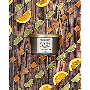 Bourbon Scented Candle | Candles for Men | Masculine Candles | Luxury Soy & Beeswax Candles for Home | 16 oz. Large Jar 3 Wick Candle | Mens Candle | Gift for Men