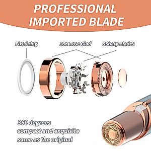 Women Facial Hair Remover Replacement Heads for Finishing Touch replacement heads flawless facial hair remover Tool for Women 18K Gold-Plated Rose Gold 4 Count