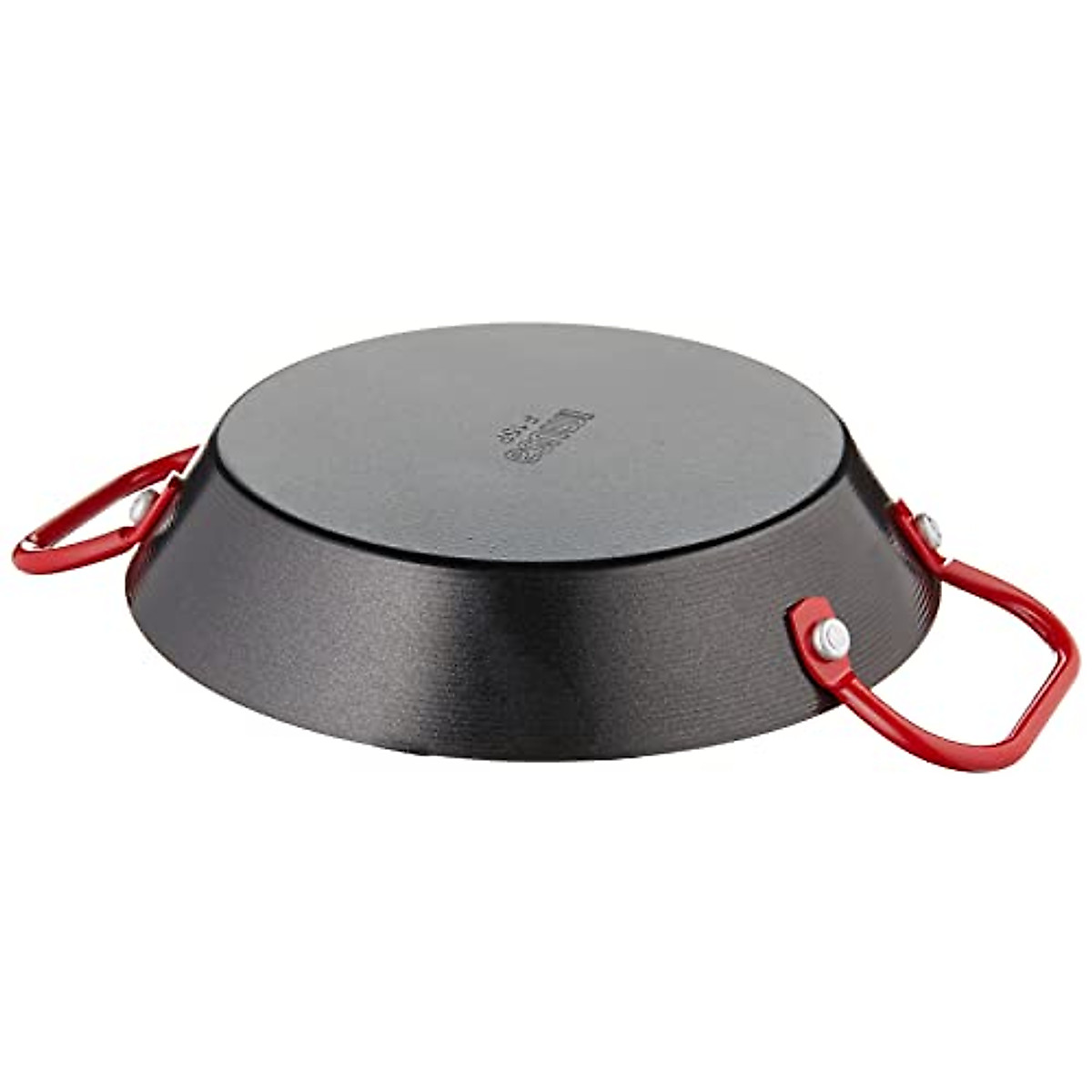 IMUSA USA Paella Pan, 6", Black with Red Handles
