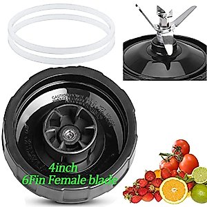 [Upgrade] 6-Fins Female Ninja Blender Blade Replacement Parts Compatible with Auto iQ Blenders. [4Inch Female Fins ONLY]