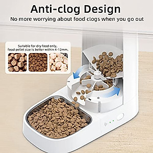 ROJECO Automatic Cat Feeders WiFi, 4L Cat Food Dispenser with APP Control, Detachable Body Design for Cleaning, Dual Power Supply and Low Food Alarms, 2.4GHz Wi-Fi Enabled Pet Feeder for Cats and Dogs