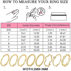 FUNEIA 8PCS 14K Gold Plated Stacking Rings for Women Size 4 to Size 12 Gold Silver Stackable Knuckle Rings Set Simple Thumb Thin Wedding Pain Band Rings