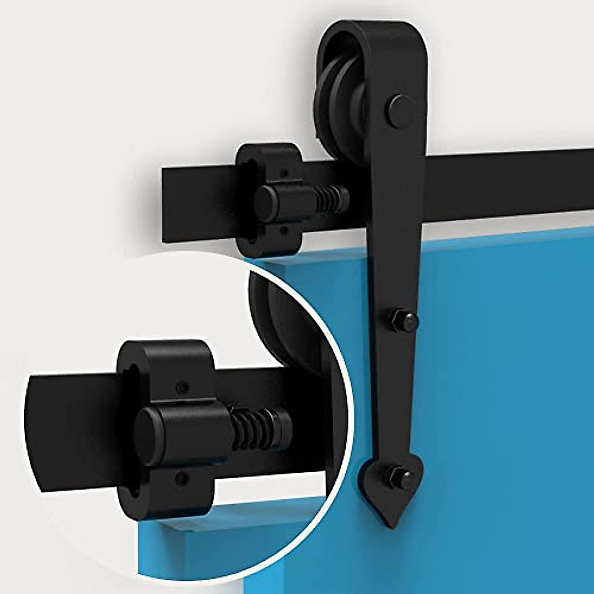 TSMST Sliding Barn Door Stopper for Track, Easy to Install,Upgrade Adjustable Spring Barn Door Stoppers 2pcs