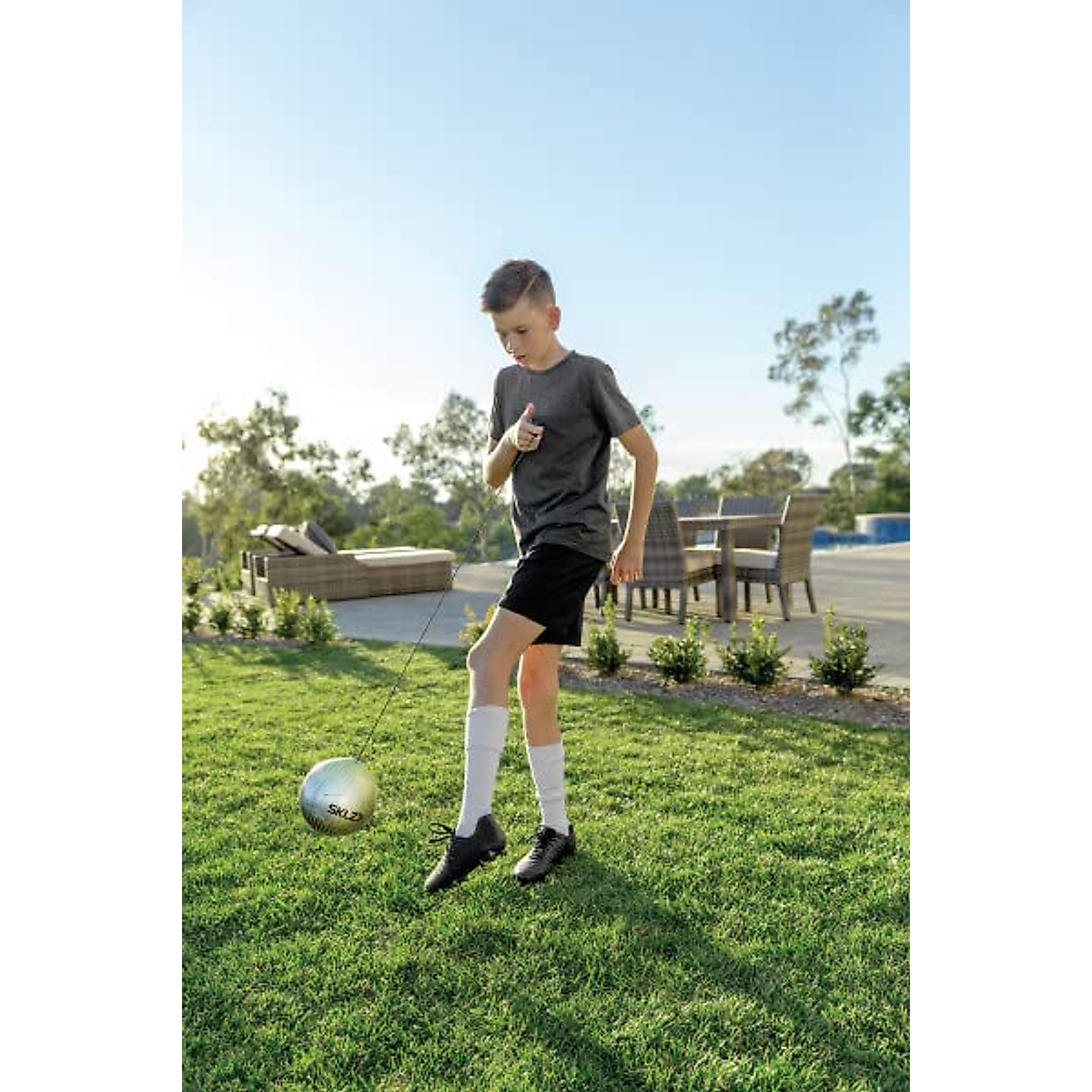 SKLZ Star-Kick Solo Soccer Trainer with Size 1 Soccer Ball, Volt