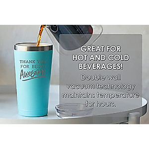 Thank You Gifts for Women - Thank You For Being Awesome 16 oz Mint Tumbler - Inspirational Appreciation Gifts for Female Coworker Employee Friend Teacher Hostess - Encouragement Gifts Ideas for Her