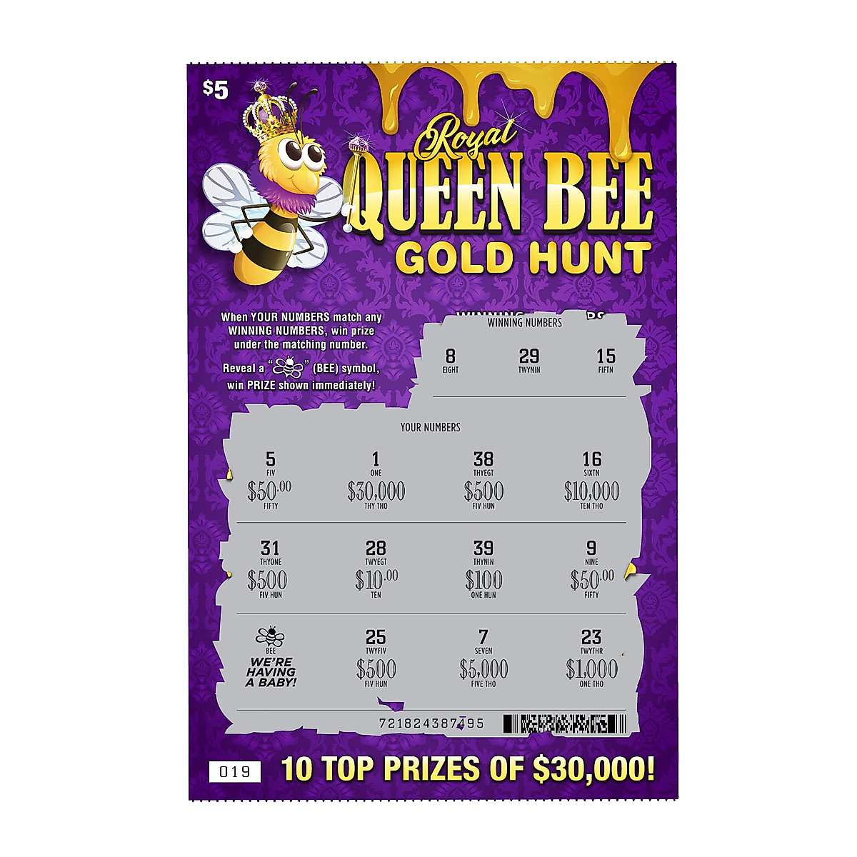 Laughing Smith - Pregnancy Announcement Fake Scratch Off Lottery Ticket (6pk), Funny Baby Reveal Cards for Dad, Grandparents, Husband and Parents