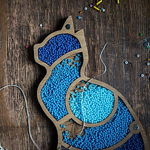 Lonjew Bead Organizer Storage With Transparent Lid Magnet Needle Holder Small Art Sewing Box Organization Tray Container Dividers Beads Parts Hobby Tool Cabinet Organizers Divided Trays