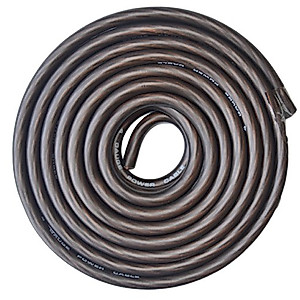 SoundBox Connected 4 Gauge Black Amplifier Amp Power/Ground Wire 25 Feet Superflex Cable 25'