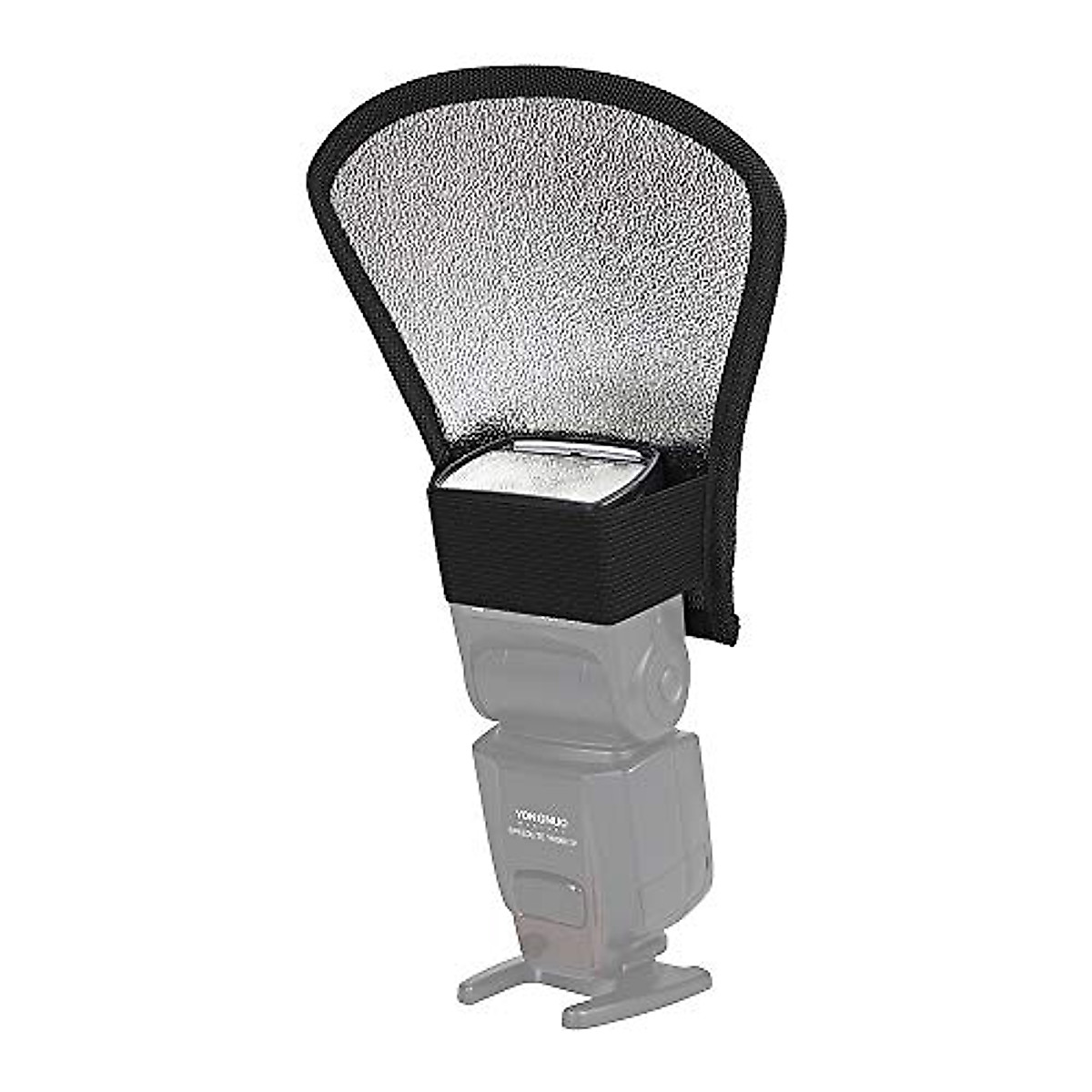 2 Pack Flash Diffuser Reflector Black Edition - 2-Sided White/Silver Bend Bounce Flash Reflector Kit with Elastic Strap for Canon, Nikon, Sony, Fuji and All Speedlight Flashes - by Kachifoto