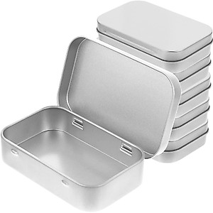Ipetboom Gift Containers 6pcs Metal Rectangular Hinged Tins Mini Portable Box Containers Small Empty Storage Tins with Lids Loose Tea Tins Candy Holder for Pills Bead Earring A