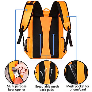 FORICH Cooler Backpack Portable Soft Backpack Coolers Insulated Leak Proof Large Cooler Bag for Men Women to Work Travel Beach Camping Hiking Picnic Fishing Beer Bottle, 30 Cans (X - Orange)