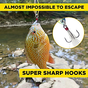 Lunkerhunt Micro Spoon Fishing Lures (4-Pack) | Spoon Fishing Bait Saltwater for Bass Fishing and Trout | Fishing Spoons Lures with Trebles Hooks (Feeding)