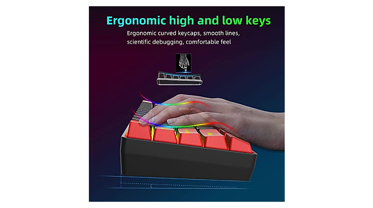 Snpurdiri 60% Wired Gaming Keyboard with RGB Backlight