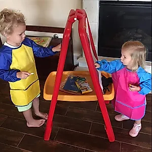 Elcimri Kids Art Smocks,Artist Painting Aprons Long Sleeve,Painting Smock,Toddler Painting Apron with 3 Pockets,Art Painting Supplies