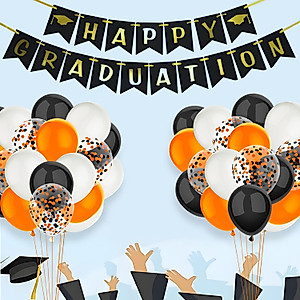 50 Pcs 12 Inch Halloween Balloons Orange Black White Balloons Set for Halloween Celebration Trick or Treat Party Wedding Graduation Birthday Baby Shower Party Decorations
