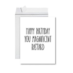 Andaz Press Funny Jumbo Birthday Card With Envelope 8.5 x 11 inch, Greeting Card, Happy Birthday You Magnificent Bastard
