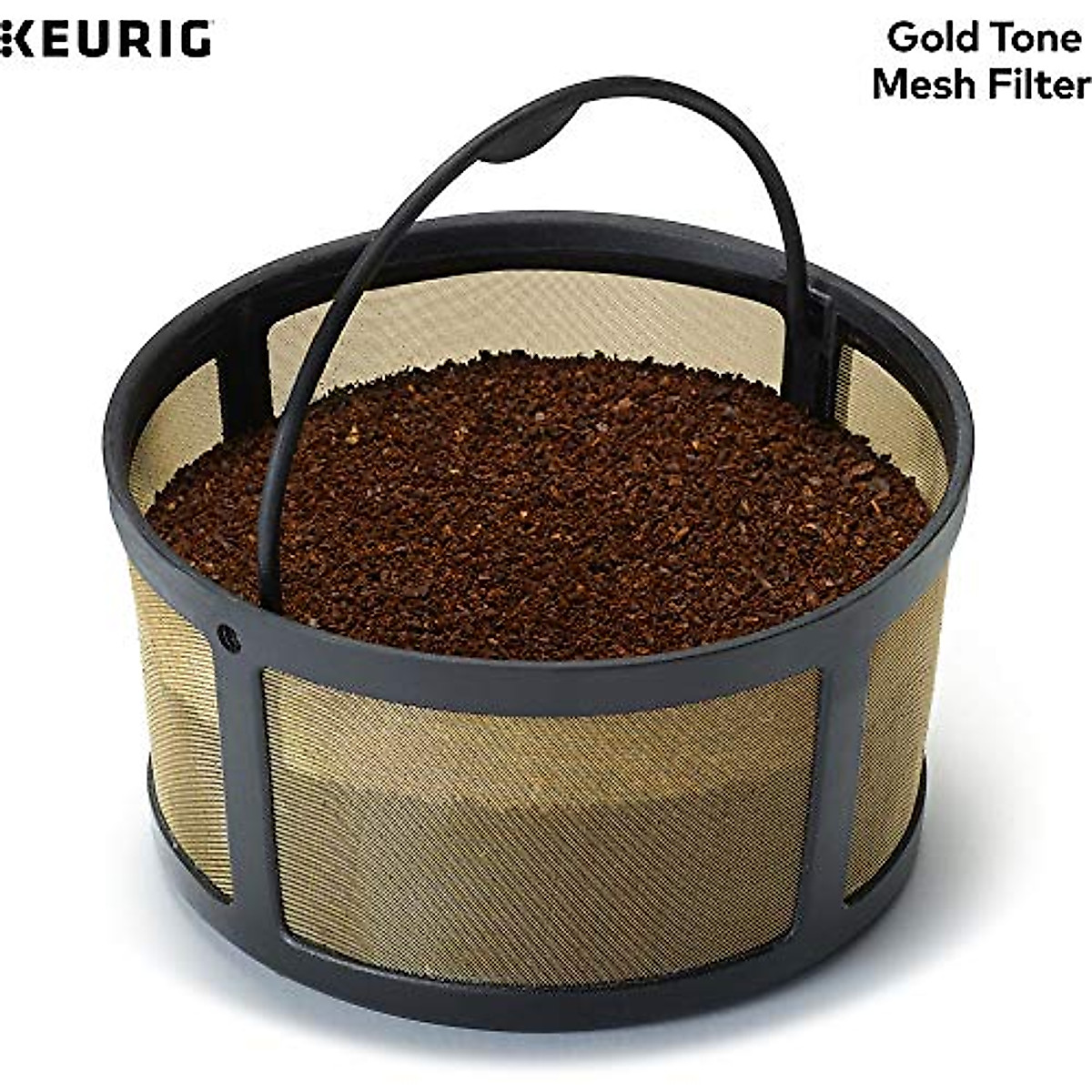 Keurig Reusable Ground Coffee Filter Compatible Essentials and K-Duo Brewers only, Eco-Friendly Way to Brew a Carafe, Gold Tone Mesh