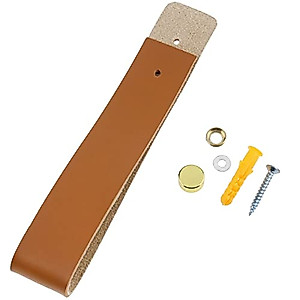 Haidong 4pcs Leather Wall Hanging Sling,Artificial Leather Straps,Wall-Mounted Leather Hook Suitable for Bathroom, Kitchen and Bedroom Walls.