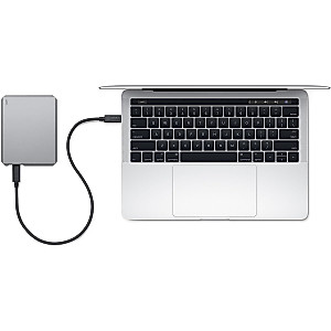 LaCie Mobile Drive, 2TB, External Hard Drive, Space Grey, USB-C, 2 Year Rescue Services (STHG2000402)