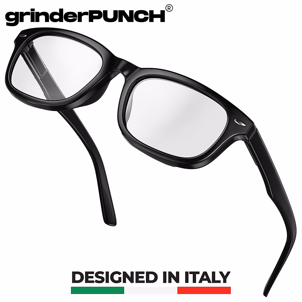 grinderPUNCH High Magnification Power Readers Slim Reading Glasses 4.00-6.00 Black/4.50