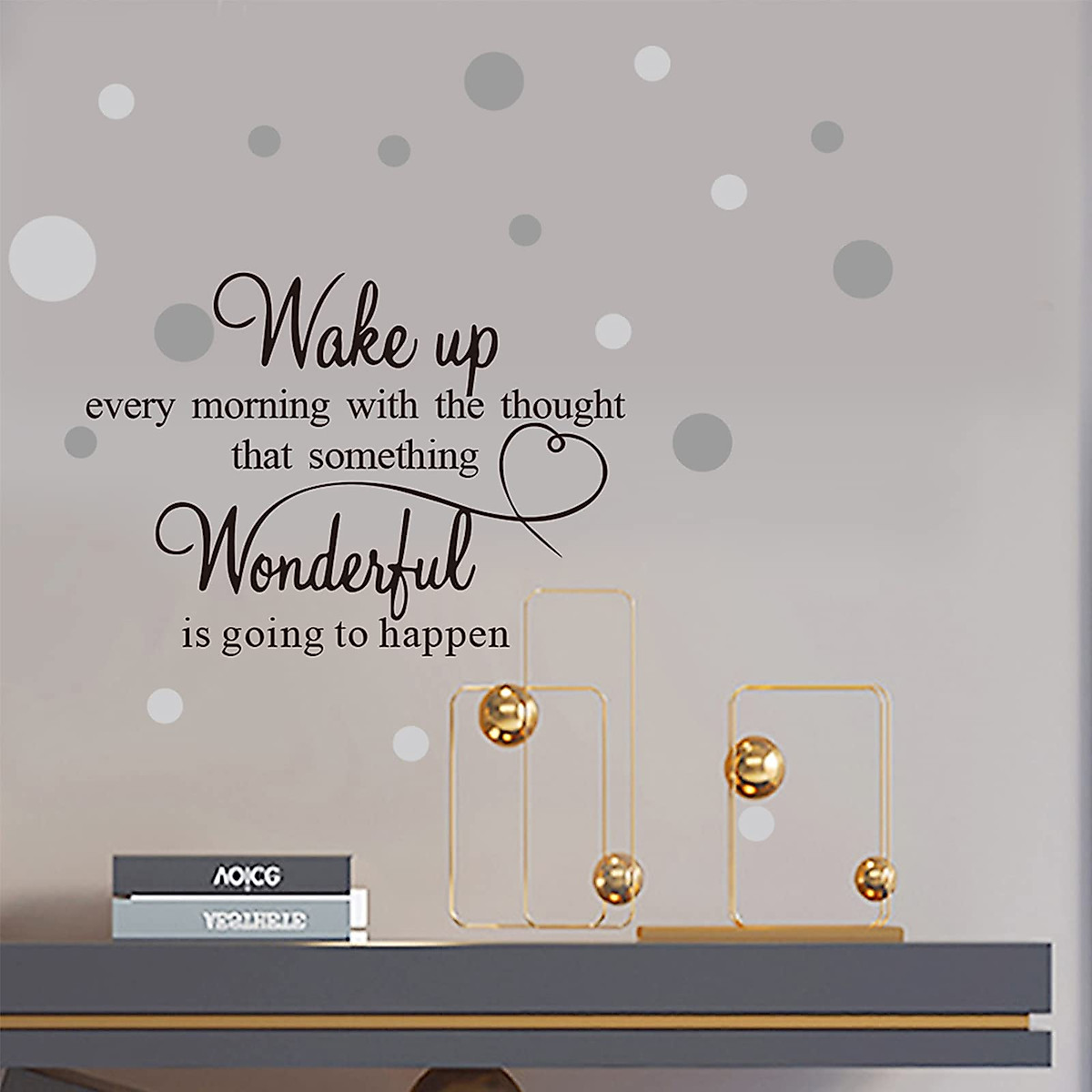 Motivational Art Quotes Wall Decals, Inspirational Sayings Words with Dots Wall Stickers, Vinyl Letters Motto Wall Décor, Removable DIY Sign Wall Mural for Bedroom, Living Room, Home Decoration