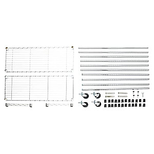 Amazon Basics Adjustable, Double Hanging Rod Garment Rolling Closet Organizer Rack - Chrome, 72 inches