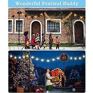 Sungaryard String Light Pole Stand for Outdoor String Lights Hanging, Use for Backyard, Garden, Patio, Party, Festival, Wedding, Picnic, 10FT, Matte, 1 Pole