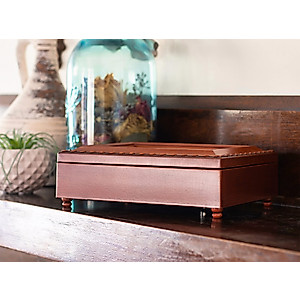 Cottage Garden Because of You Woodgrain Rope Trim Jewelry Music Box Plays What Friends are for