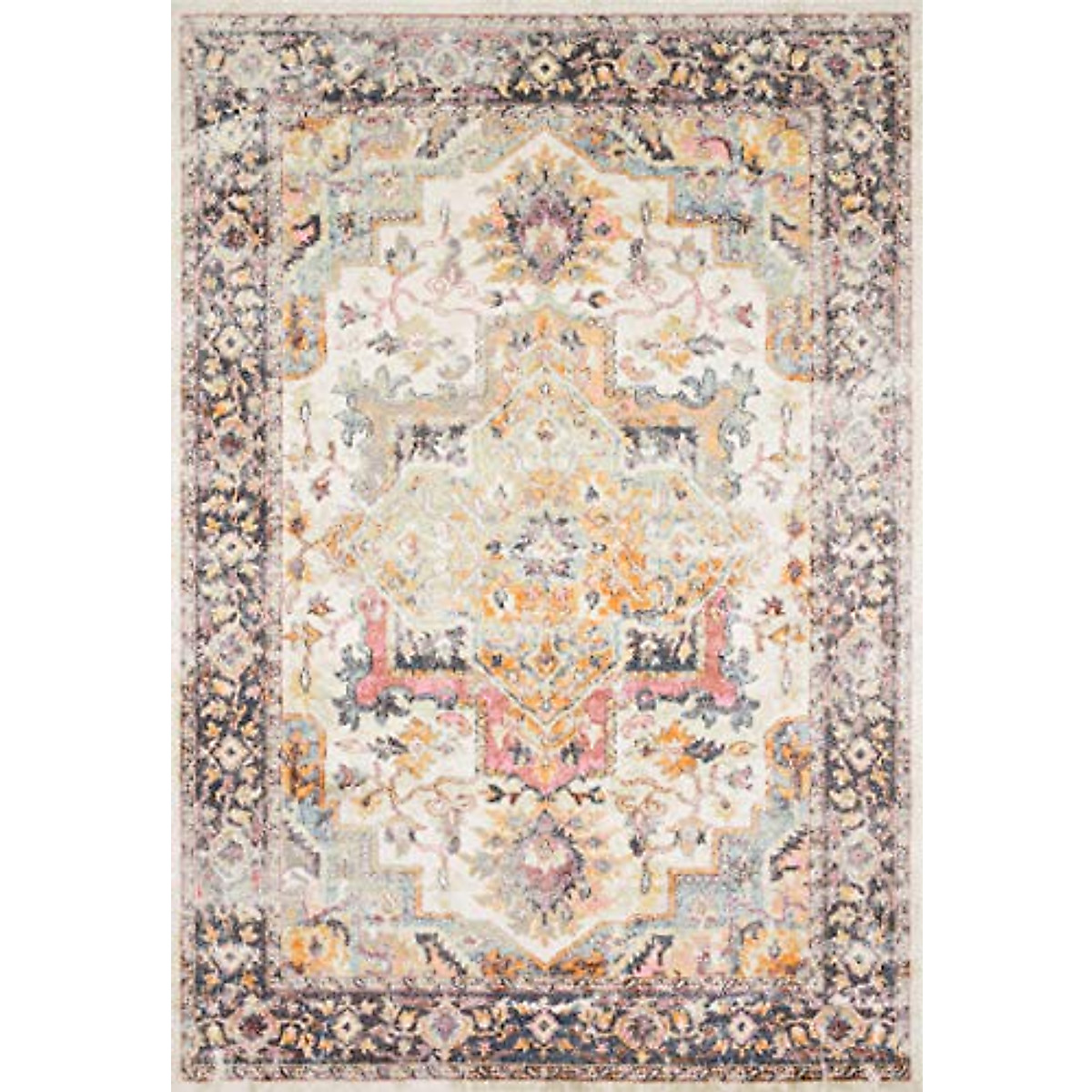 Loloi CLARA Area Rug, 2'-5" x 10'-6", Ivory/Charcoal