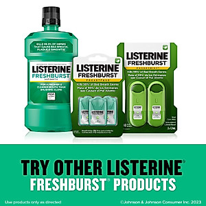 Listerine Total Care Zero Alcohol Anticavity Mouthwash, Bad Breath Treatment, Alcohol Free Mouthwash for Adults; Fresh Mint Flavor, 1 L, 2 Pack