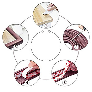 Rabofly Baby Proofing Edge & Corner Guards, 17.6ft-(16.40ft Edge + 4 Corners) Furniture Bumper Cushion Table Edge Corner Protector Non Toxic and Safe for Fireplace, Stair, Cabinet, Countertop, Coffee