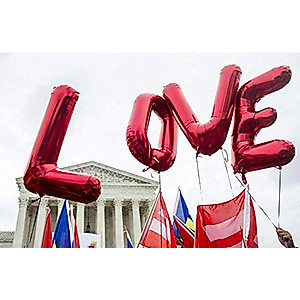 40 Inch Big Red Letter Balloons Foil Mylar Wedding Bachelorette Wedding Birthday Bridal Shower Anniversary Celebration Graduation Party Decoration Alphabet E A-Z