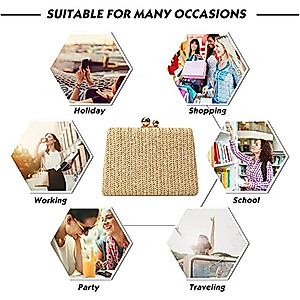 Women Evening Bag Elegant Woven Clutch Classic Purses Formal Wedding Party Shoulder Bags Prom Handbags (Black)