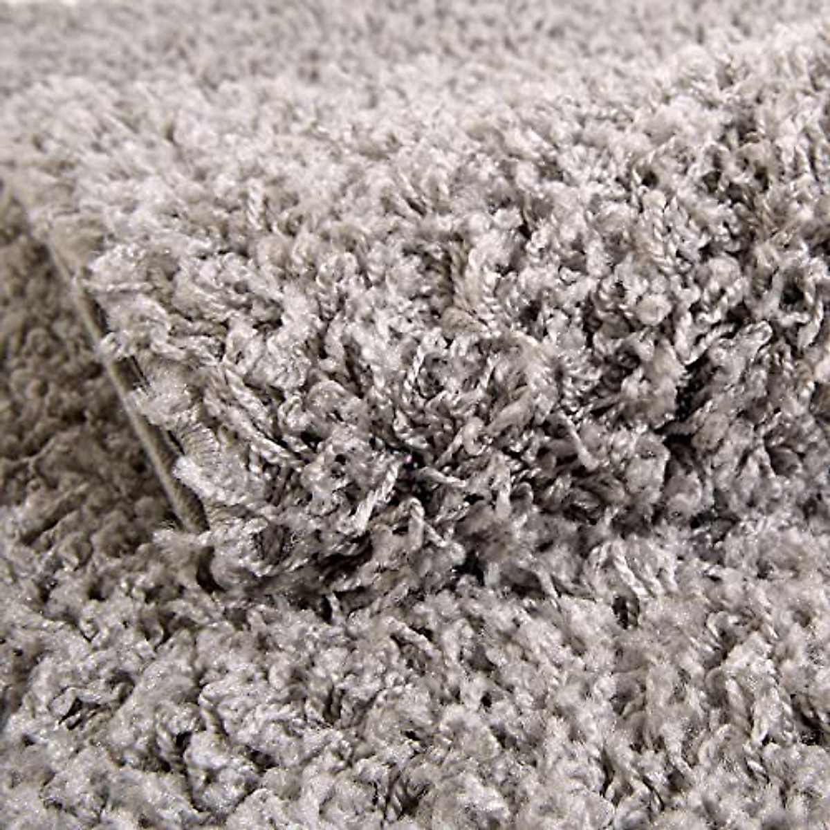 Rugs.com Über Cozy Solid Shag Collection Rug – 2 x 3 Cloud Gray Shag Rug Perfect 2inch 2 x 3inch