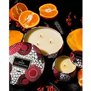 Voluspa Spiced Goji Tarocco Orange Candle | Mini Tin | 4 Oz. | 25 Hour Burn Time | Vegan | Coconut Wax and Natural Wicks for a Cleaner Burn