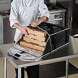 cherrboll Insulated Pizza Delivery Bag Commercial Food Warmer Carrier Bag 22" by 22" by 11" Holds 5-20" Large Pizza Boxes or Trays