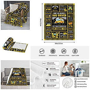 Bus Driver Appreciation Gifts School Bus Driver Gifts for Men Women Birthday Gifts for School Bus Driver Fathers Day Blanket Thank You for School Bus Driver Back to School Throw Blanket 60X50 inch