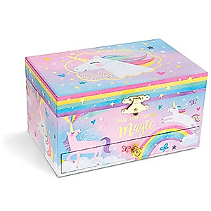 Jewelkeeper Unicorn Music Box & Little Girls Jewelry Set - 3 Unicorn Gifts for Girls