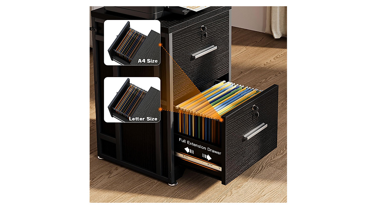 AODK Lockable Filing Cabinet - Fully Assembled Storage