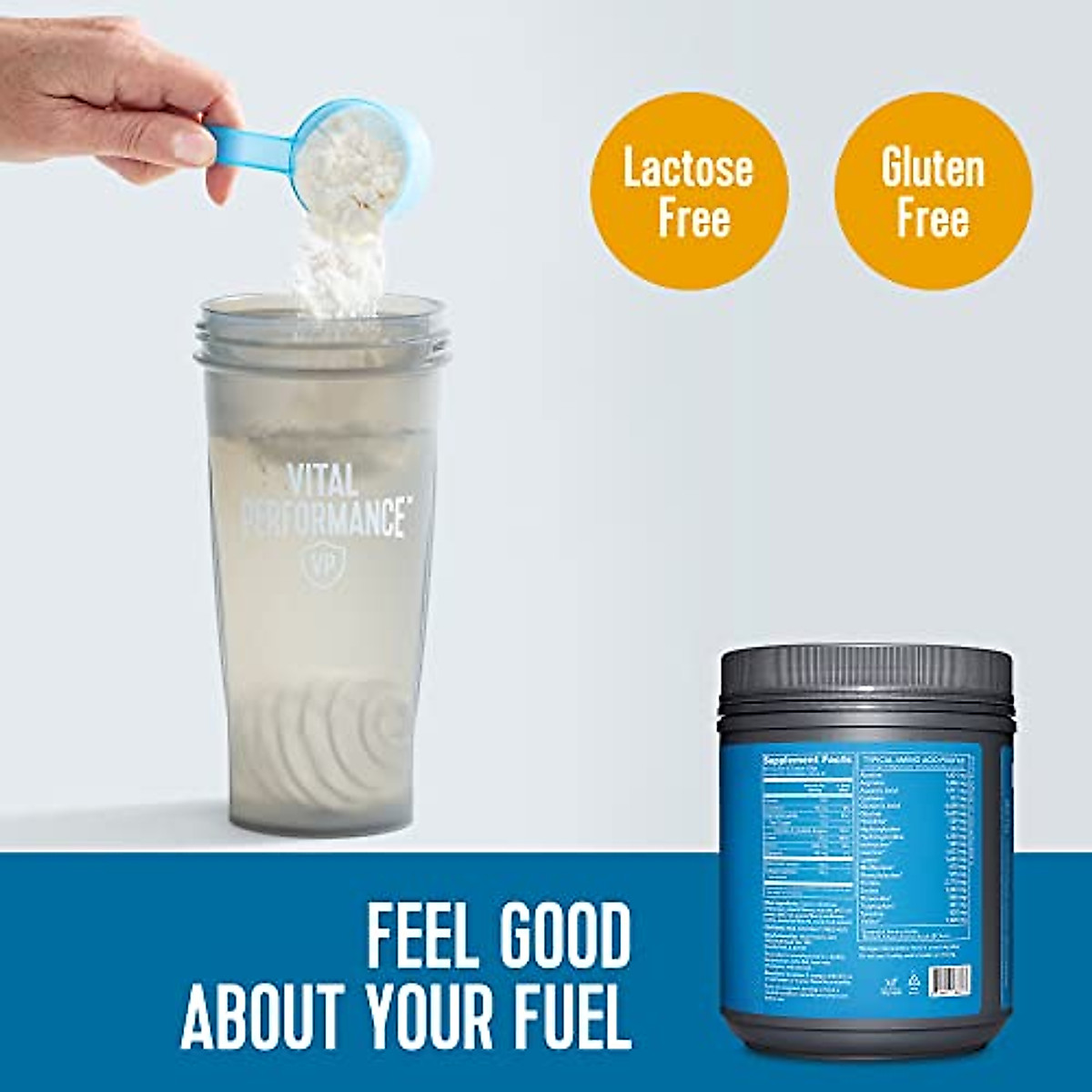 Vital Proteins Collagen Protein Powder, Vital Performance 25g Lactose-Free Milk Protein Isolate Powder, 10g Grass-Fed Collagen Peptides, 8g EAAs, 5g BCAAs- Vanilla, 1.68lb