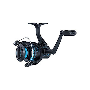 PENN Wrath Spinning Inshore Fishing Reel, Oil Felt Front Drag, Max of 10lb | 4.5kg, Made with a Lightweight, Corrosion-Resistant Graphite Body, Black, Blue, 2500