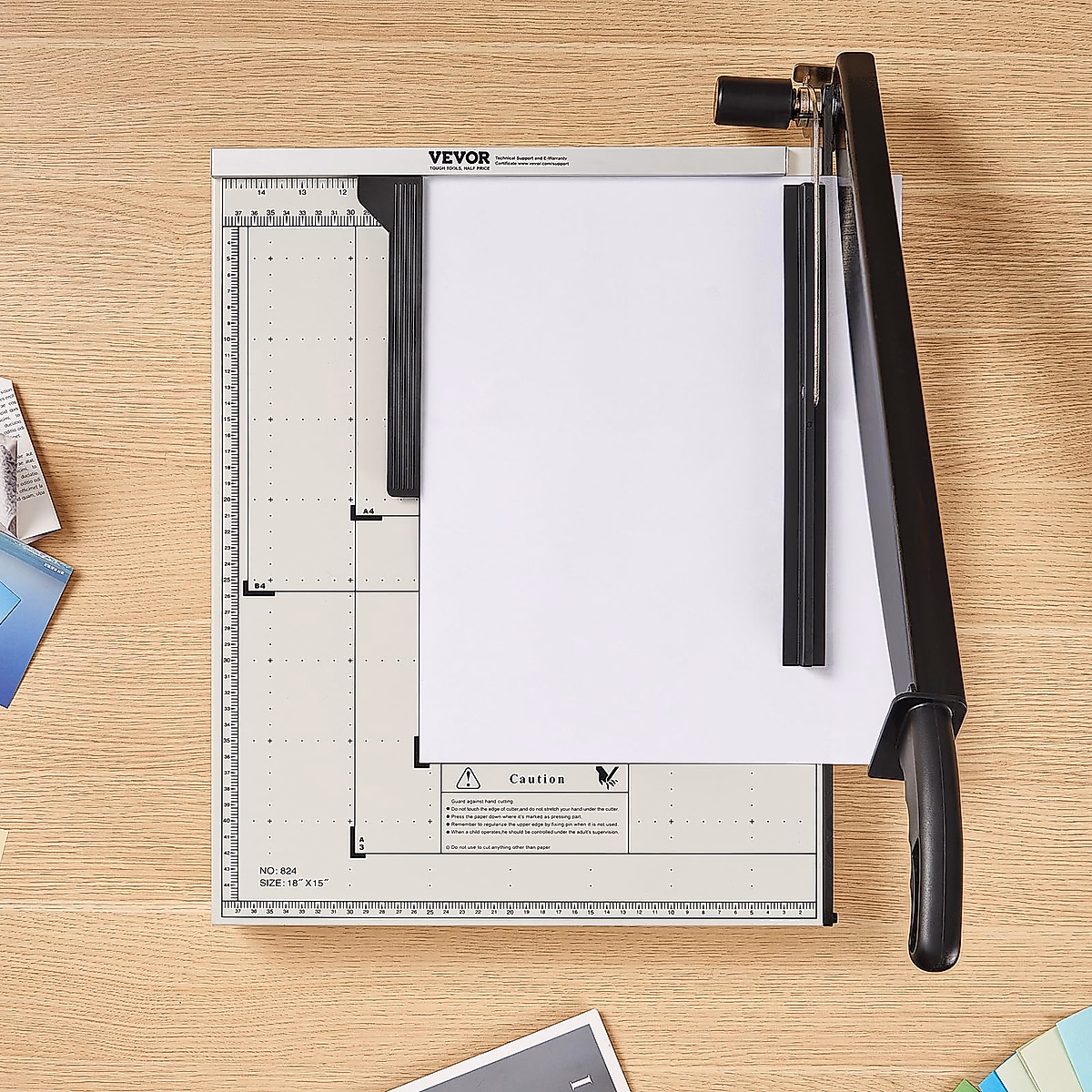 VEVOR Paper Cutter, Guillotine Trimmer, 18" Cut Length, 20 Sheets Capacity, Heavy Duty Guillotine Paper Cutter with Guard Rail/Blade Lock for Cardstock/Cardboard, Paper Trimmer for Home Office School