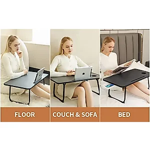 [28' x 16'] Extra Large Foldable Laptop Table for Bed, Floor Desk - Great for Eating, Study, Computer Use & Writing (Black)