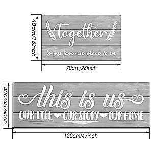 Farmhouse Kitchen Mat Set of 2 Non Slip Thick Kitchen Rugs and Mats Wood Grain Waterproof Anti Fatigue Mats for Kitchen Floor Farmhouse Kitchen Rug Runner Standing Mat, 16 x 47 Inch, 16 x 28 Inch