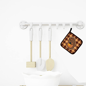 Caroline's Treasures BB6766PTHD Squirrel with a Nut Pair of Pot Holders Kitchen Heat Resistant Pot Holders Sets Oven Hot Pads for Cooking Baking BBQ, 7 1/2 x 7 1/2