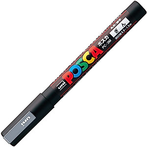 Uni-posca Paint Marker Pen SPECIAL (b-set) , Mitsubishi Pencil Uni Posca Poster Color Marking Pens Fine Point 15 Colours (PC-3M15C), Gold and Silver -Japan Import