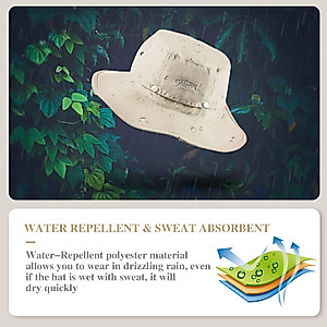 Palmyth Head Net Hat, Sun Hat Safari Hat Bucket Hat with Hidden Mesh Net Khaki